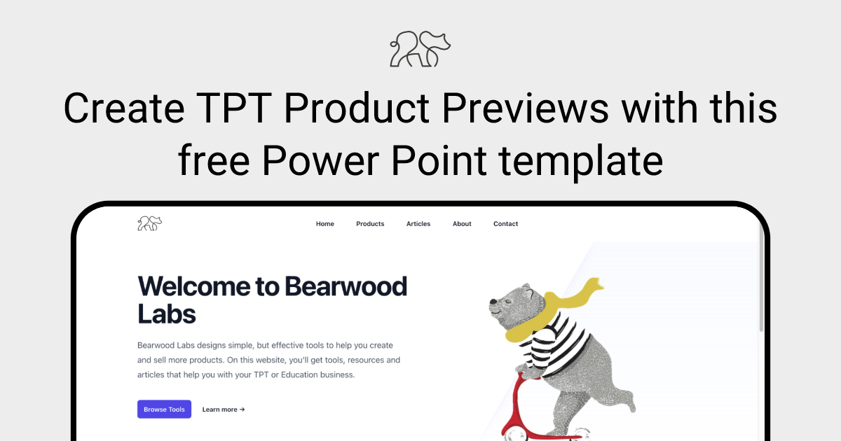 Create TPT Product Previews with this free Power Point template