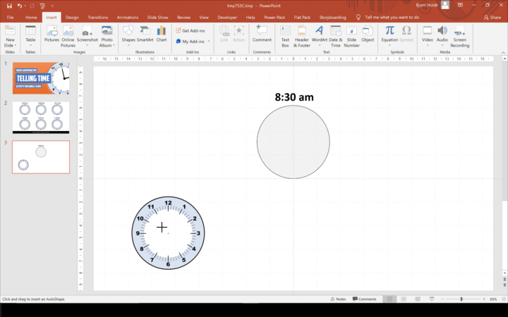 Create an interactive time telling activity for Google Slides